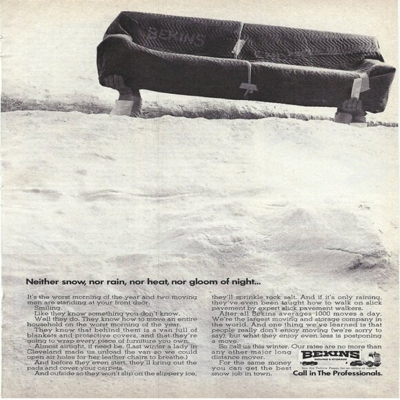 Bekins | Art | 967 Bekins Moving Storage Rain Snow Heat Gloom Of Night ...